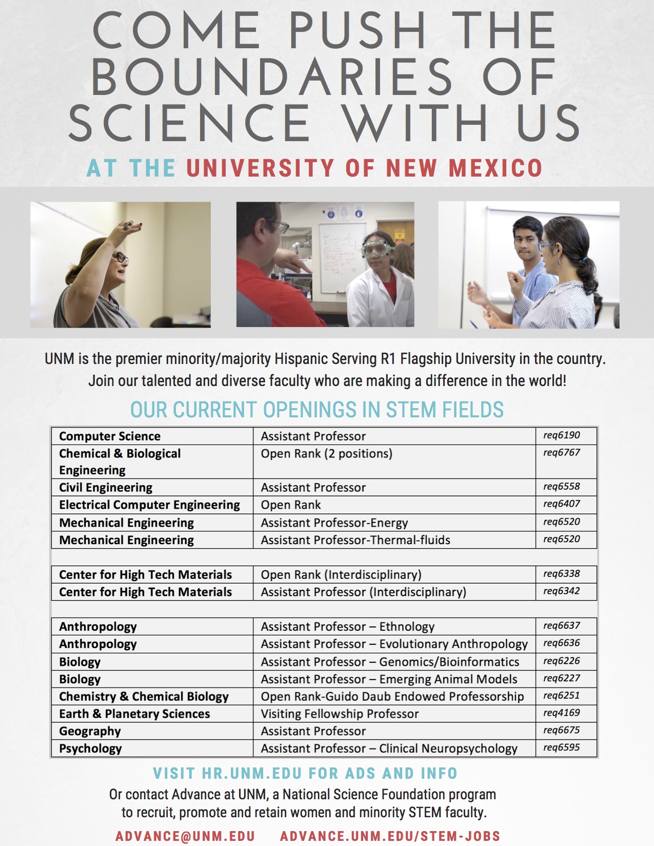 STEM faculty openings at UNM - Advance UNM