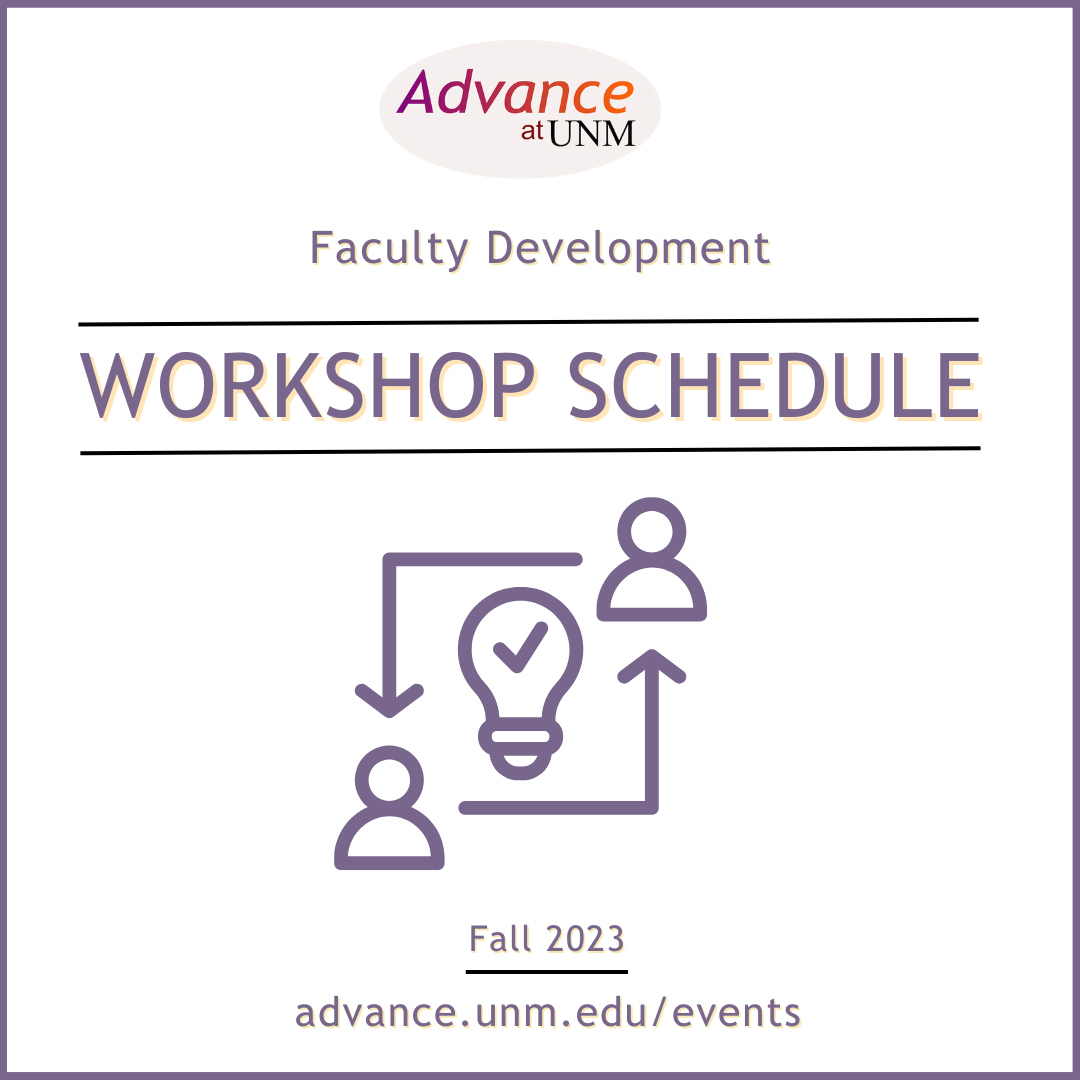 Fall 2023 Workshop poster – Advance at UNM