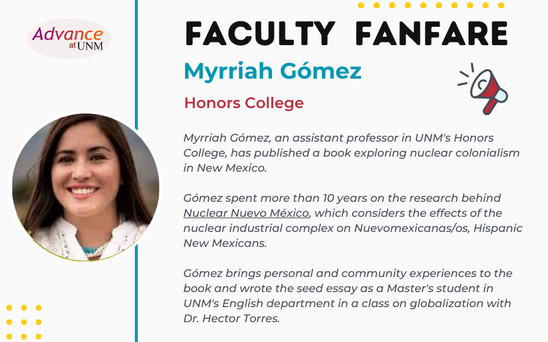 Faculty Fanfare: Myrriah Gómez – Advance at UNM