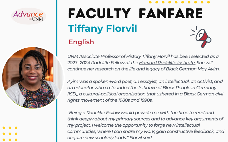 Faculty Fanfare: Tiffany Florvil - Advance at UNM