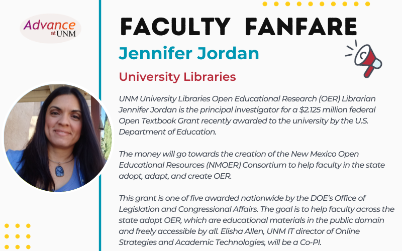 Faculty Fanfare: Jennifer Jordan - Advance at UNM